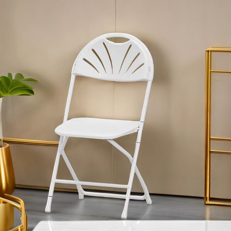 New Design Durable Outdoor Garden White Fan Back Folding Chair from ...